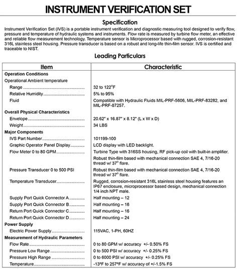 Instrument Verification Set Ivs Instrument Contamination System Ics