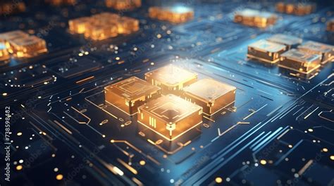 Futuristic Quantum Computing Technology Central Processing Unit Quantum Data Information