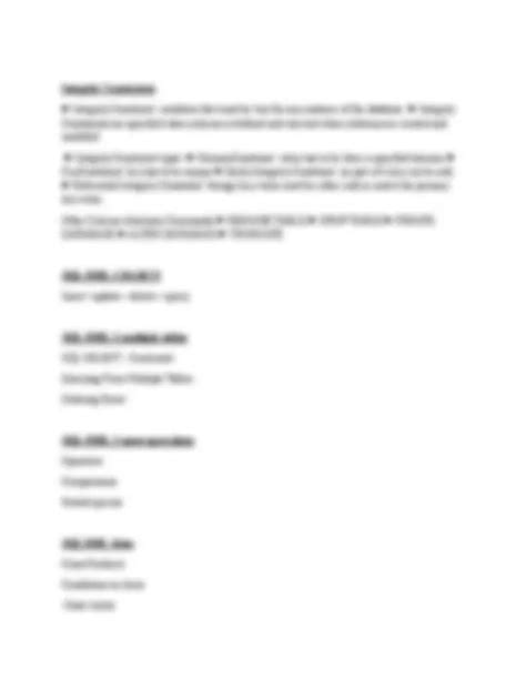 Cheat Notes For Database Management Systems Cheat Sheet Database