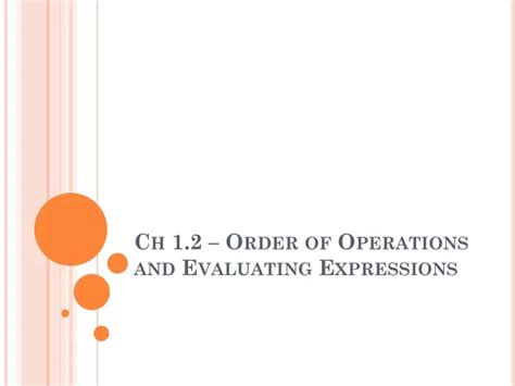 PPT Algebraic Expressions And Order Of Operations PowerPoint Presentation ID