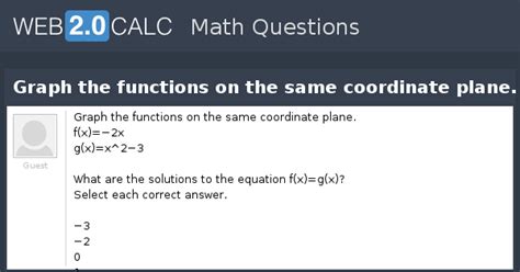 View Question Graph The Functions On The Same Coordinate Plane
