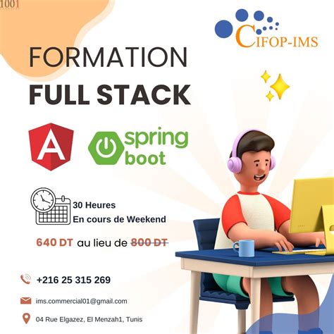 20 Réduction Formation Fullstack Angualr And Spring Boot Services Tunis