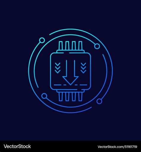 Firmware Update Icon With Chipset Linear Design Vector Image