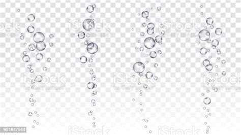 수 중 거품 벡터입니다 Fizzing 공기 스트림입니다 소 다 팝 효과입니다 샴페인입니다 투명 한 현실적인 격리 된 그림 기포에