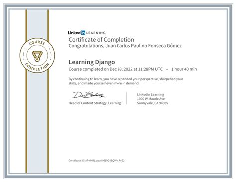 Juan Carlos Paulino Fonseca Gómez On Linkedin Certificate Of Completion
