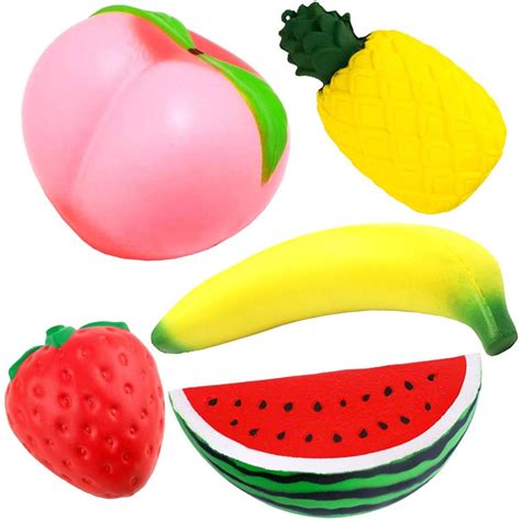 5pcsslow Rising Jumbo Fruit Squishy In One Box Pea Grandado