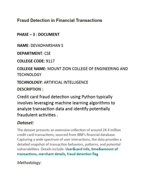 Ibm Credit Card Fraud Detection Pdf Data Analysis Computing
