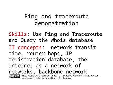 ppt ping and traceroute demonstration skills use ping and traceroute