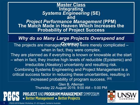Pgcs 2019 Master Class Integrating Se With Ppm Ppt