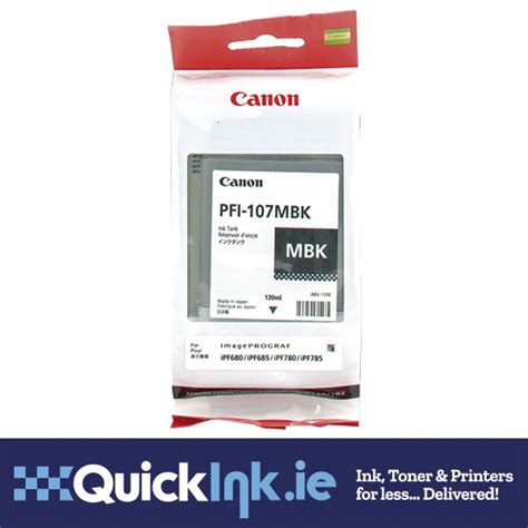 Canon PFI-107MBK matt black ink cartridge (Canon original) – QuickInk.ie