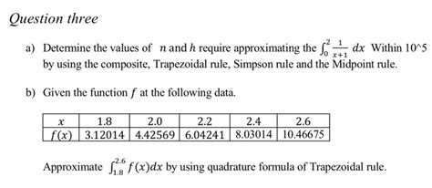 solved question three a determine the values of n and h