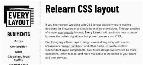 Rediscovering Css With Every Layout