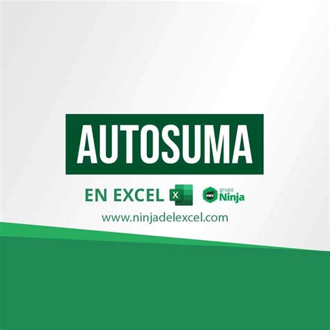Cómo Usar La Función Autosuma En Excel Ninja Del Excel
