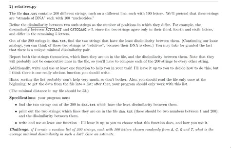 Solved 2 Relativespy The File Dnatxt Contains 200