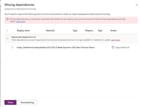 Missing Dependencies During Solution Import In Power Apps Microsoft