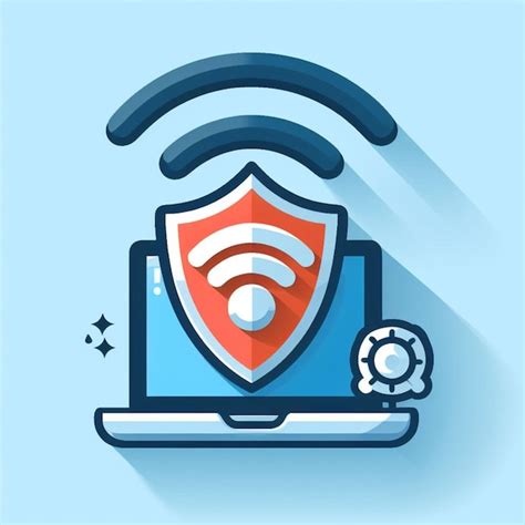 Premium Photo Vector Wifi With Protection Shield Half Shadow
