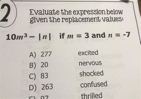 [answered] 2 evaluate the expression below given the replacement values