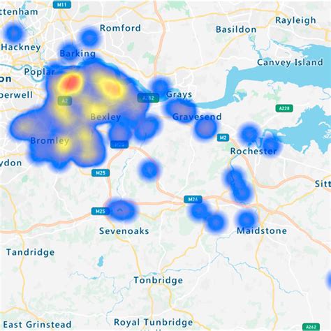 A Heat Map To Show The Distribution Of Patient Cohort By Postcode