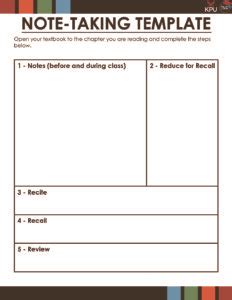Note Taking Template University 101 Study Strategize And Succeed