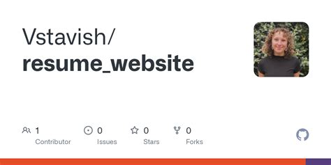 GitHub Vstavish Resume Website