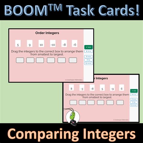 Ordering Integers Boom Digital Task Cards Made By Teachers