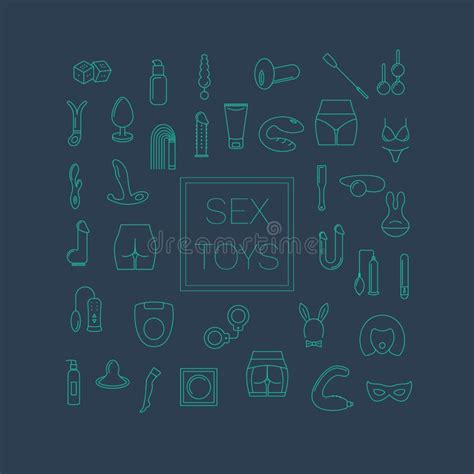 Line Style Square Frame With Sex Toys Stock Illustration Illustration Of Handcuffs Frame