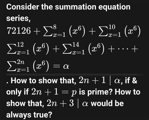 Consider The Summation Equation 72126 Sum {x 1} 8 X 6 Sum {x 1} {