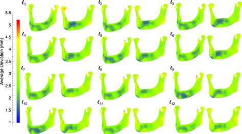 Error Colormaps Represented On The Average Shape Surface For Best Download Scientific Diagram