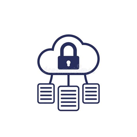 Document Protection In Cloud Icon On White Stock Vector Illustration Of Service Protect