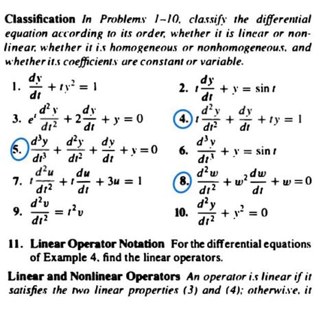 Solved Dx Y Sins Classification In Problems 1 10