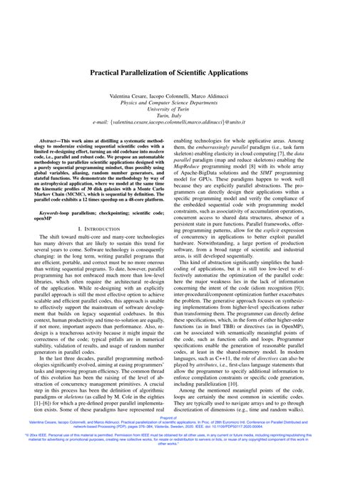 Pdf Practical Parallelization Of Scientific Applications