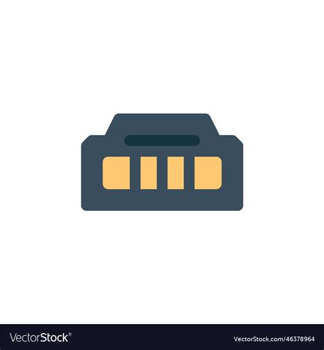 Hdmi Port Icon Computer Component Icon Flat Style Vector Image