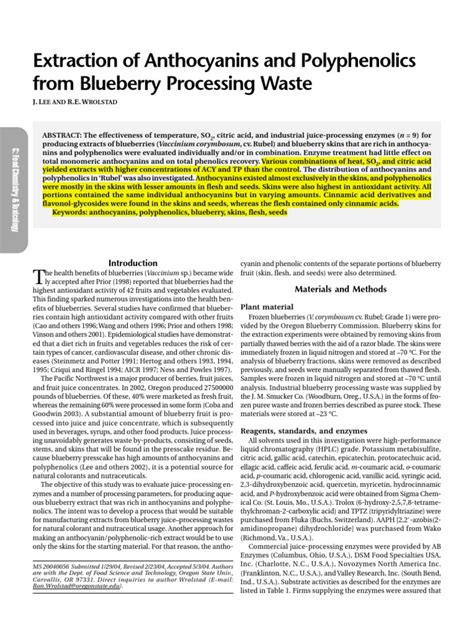 Pdf Extraction Of Anthocyanins And Polyphenolics Dokumentips