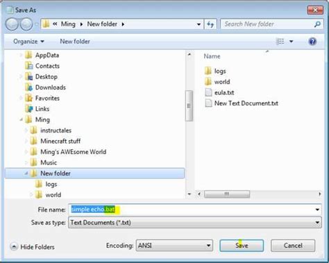 Cómo Crear Un Archivo Por Lotes Paso 3 Guardar Como Un Archivo Por Lotes
