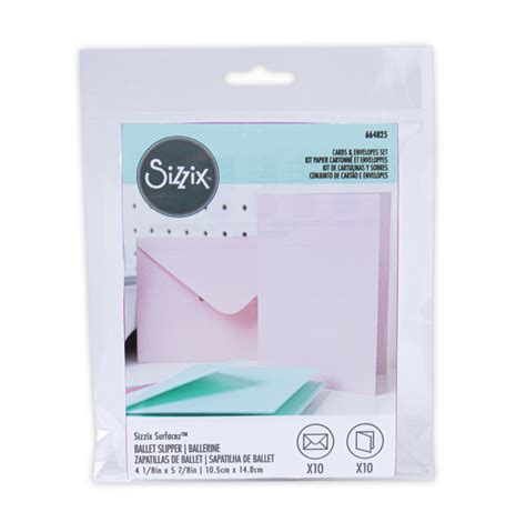 Sizzix Card And Envelope Set A6 Ballet Slipper 10and10pcs Aall And Create