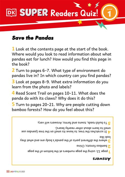 Level 1 Save The Pandas Comprehension Quiz