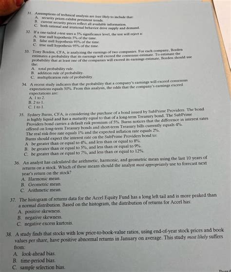 Solved 31 Assumptions Of Technical Analysis Are Inas Hikly