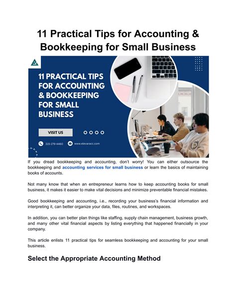 11 Practical Tips For Accounting And Bookkeeping For Small Business Pdf
