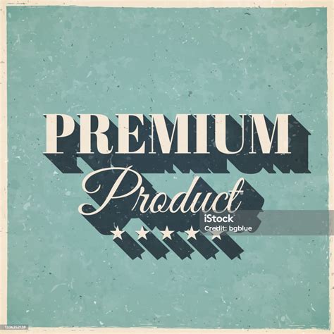 프리미엄 제품 복고풍 빈티지 스타일의 아이콘 오래된 질감의 종이 1위에 대한 스톡 벡터 아트 및 기타 이미지 1위 가격 개념 Istock