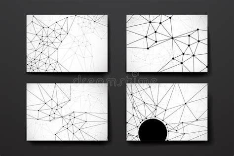 Set Of Brochure Poster Design Templates In Molecular Structure Style