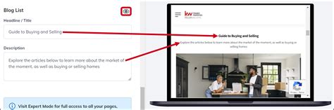 edit your kw agent site homepage in command kw answers