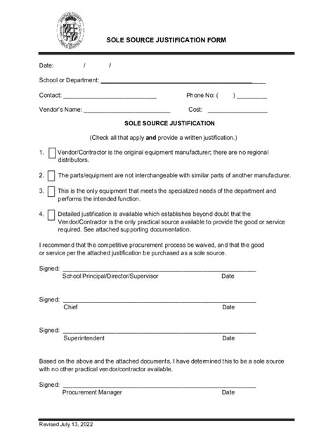Sole Source Justification Form Fill Out And Sign Online Dochub