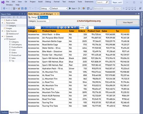 Ssrs Report Parameter Static Values