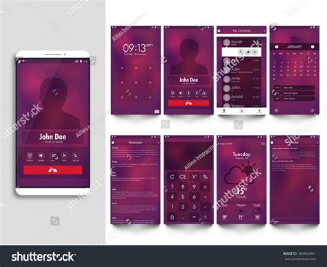Modern Ui Ux Gui Template Layout Stock Vector Royalty Free 360826961