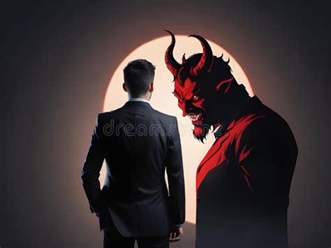 Devil Businessman With Devil In His Shadow Stock Illustration