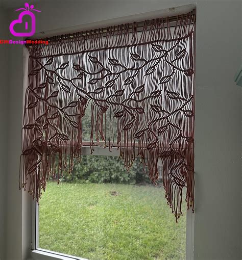 Boho Curtains Macrame Curtains Macrame Leaf Wall Hanging Macrame Wall Hanging Macrame Door