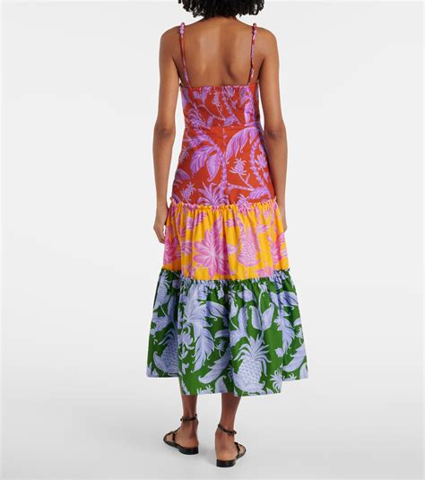 Tropical Swing Mix Cotton Midi Dress In Multicoloured Farm Rio Mytheresa
