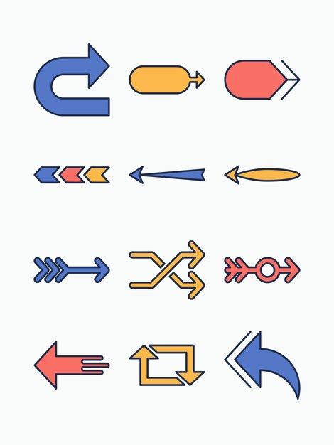 Premium Vector Modern Arrow Icon Set Collection Colorful User Interface