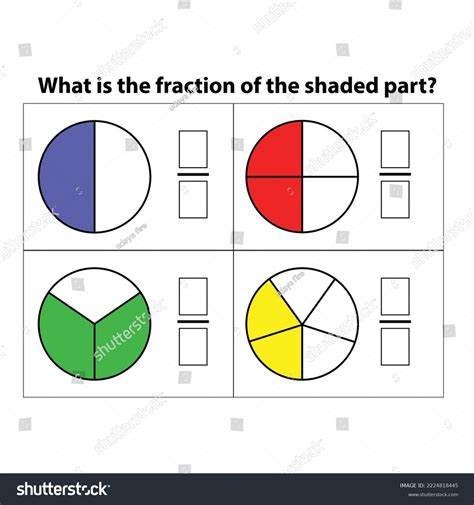 What Fraction Shaded Part Stock Vector Royalty Free 2224818445