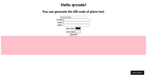 qrcode generator codesandbox